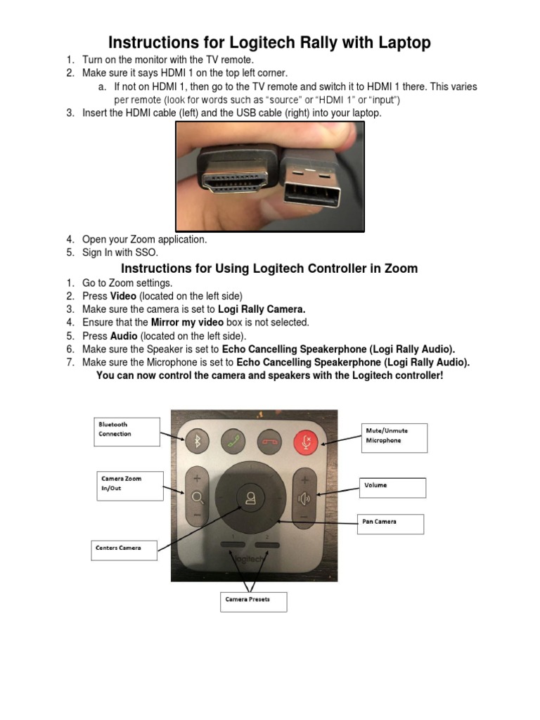 Instructions For Logitech Rally | PDF