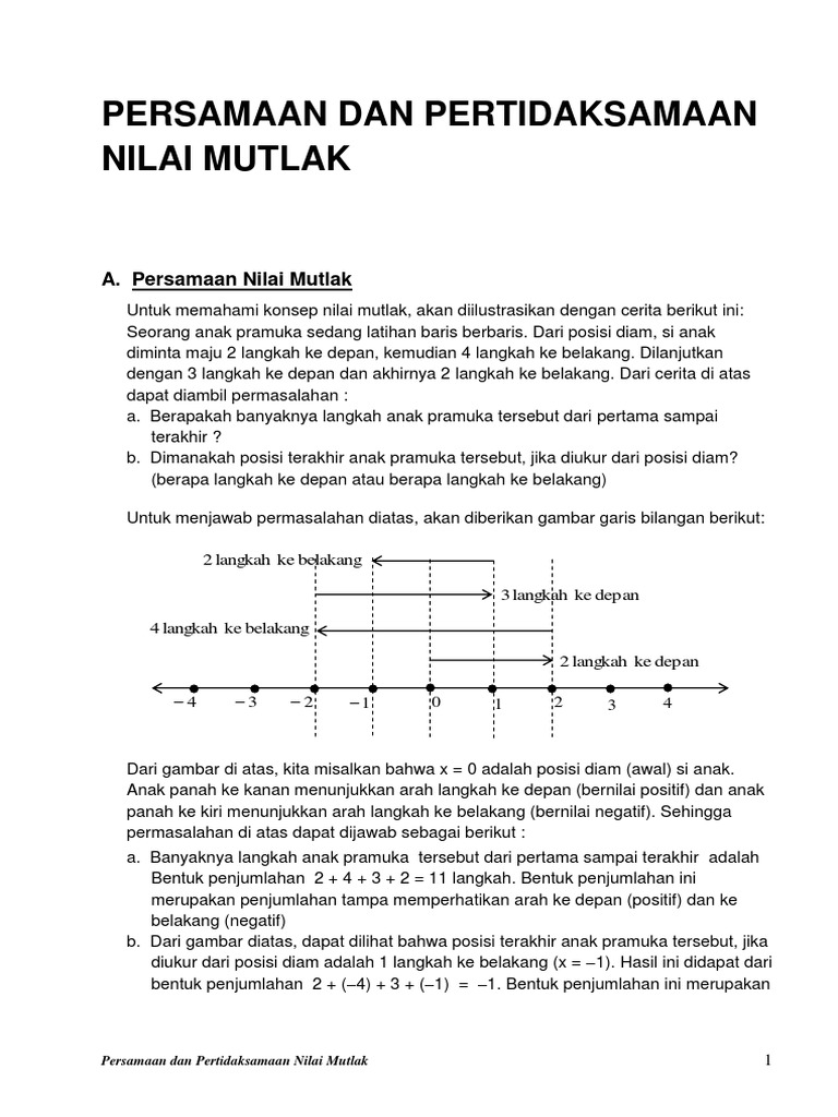 Konsep dan Contoh Nilai Mutlak | PDF | Metode & Bahan Ajar