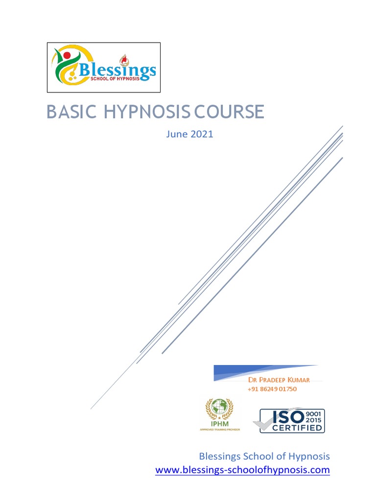 Basic Hypnosis Course - June 2021 | PDF | Hypnosis | Mind