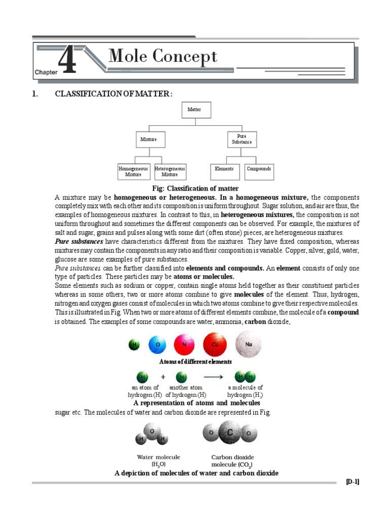 Understanding the Mole Concept in Chemistry | PDF | Mole (Unit) | Molecules