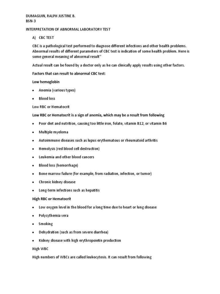 Interpretation of The Abnormal Laboratory Test .2 | PDF | Cholesterol ...