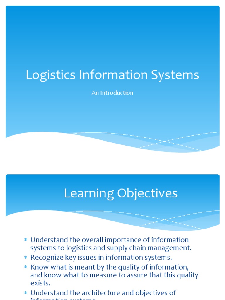 Logistics Information Systems: An Introduction | PDF | Logistics ...