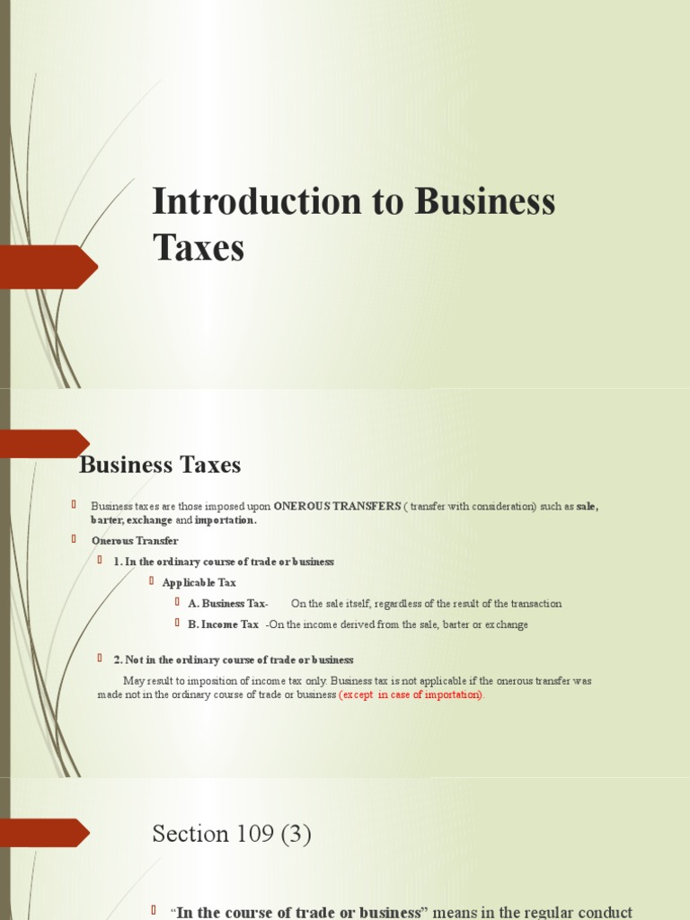 Overview of Business Taxation in the Philippines | PDF | Value Added ...