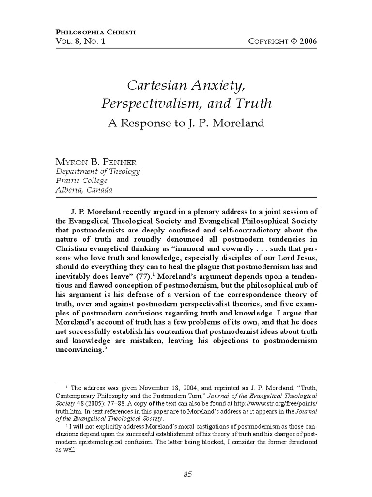 Cartesian Anxiety, Perspectivalism, and Truth: A Response To J. P ...