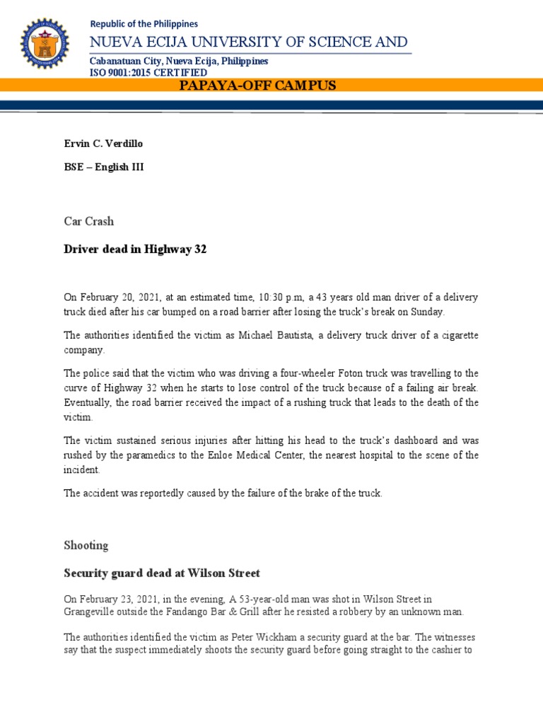 News and Headline Writing Activity | PDF