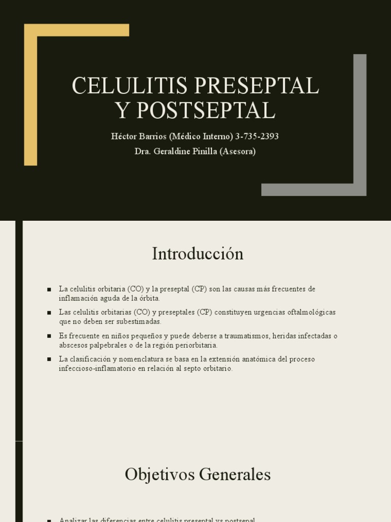 Celulitis Preseptal y Postseptal Finalizada | PDF | Enfermedades y ...