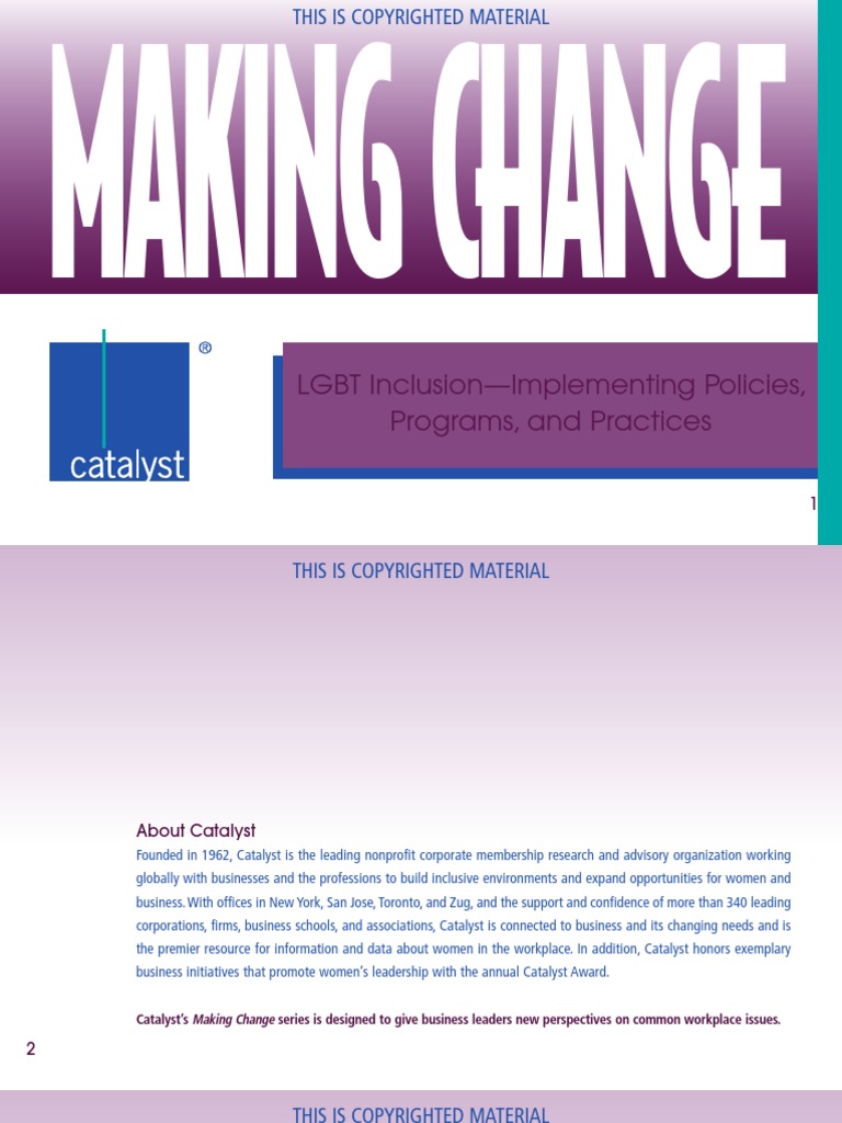 LGBT Inclusion-Implementing Policies, Programs, and Practices | PDF ...