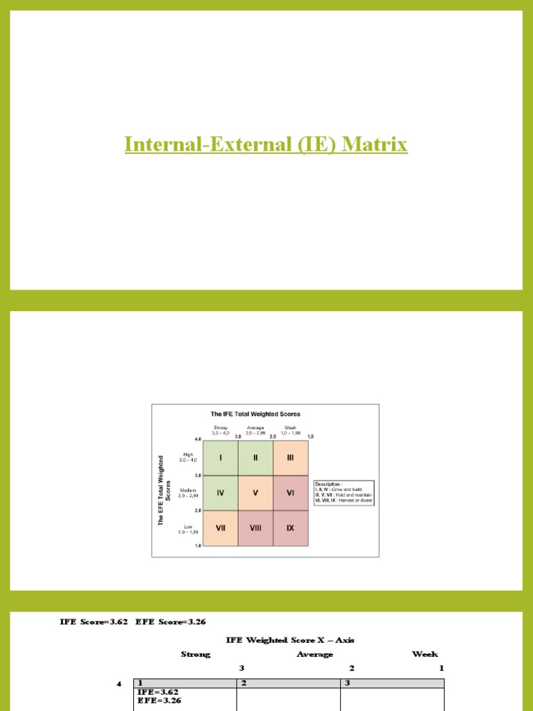 IE Matrix Analysis: Growth Strategies | PDF