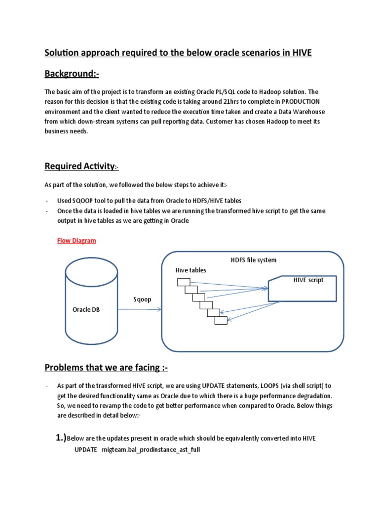 Solution Approach Required To The Below Oracle Scenarios in HIVE Background | PDF | Apache ...