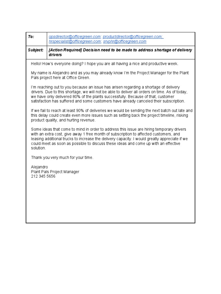 Escalation Email Template | PDF