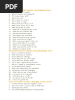 62 Topics For "Free Talk" Spoken English Lessons | PDF | English ...