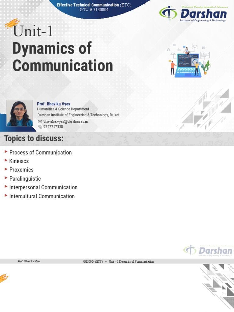 Unit-1: Dynamics of Communication | PDF | Communication | Human Voice