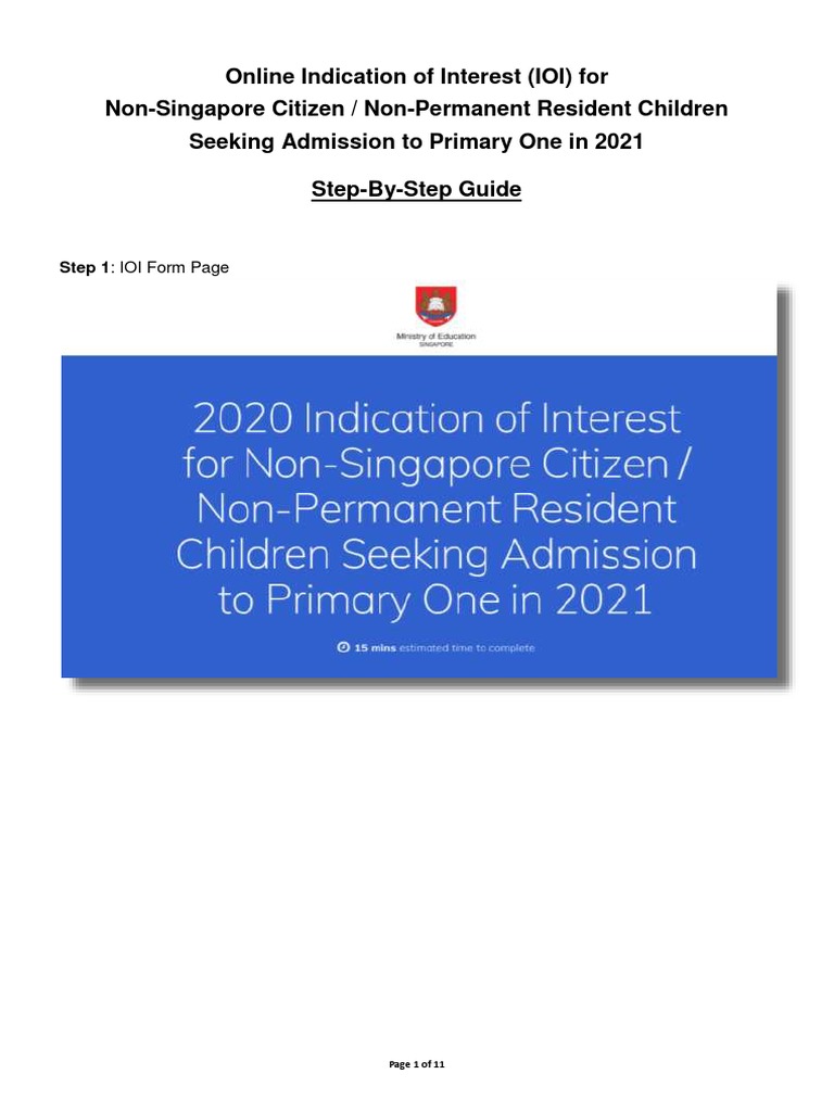 2020 P1 IOI Guide | PDF | Birth Certificate | Government And Personhood