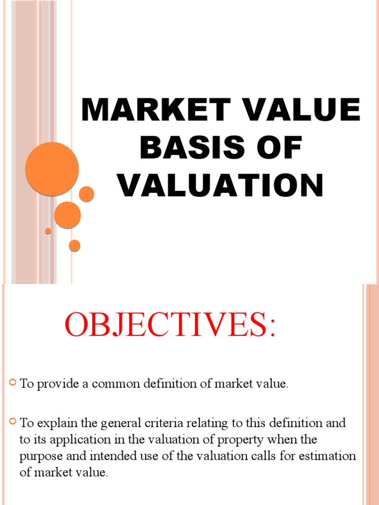 Market Value Basis of Valuation | PDF | Real Estate Appraisal | Market ...