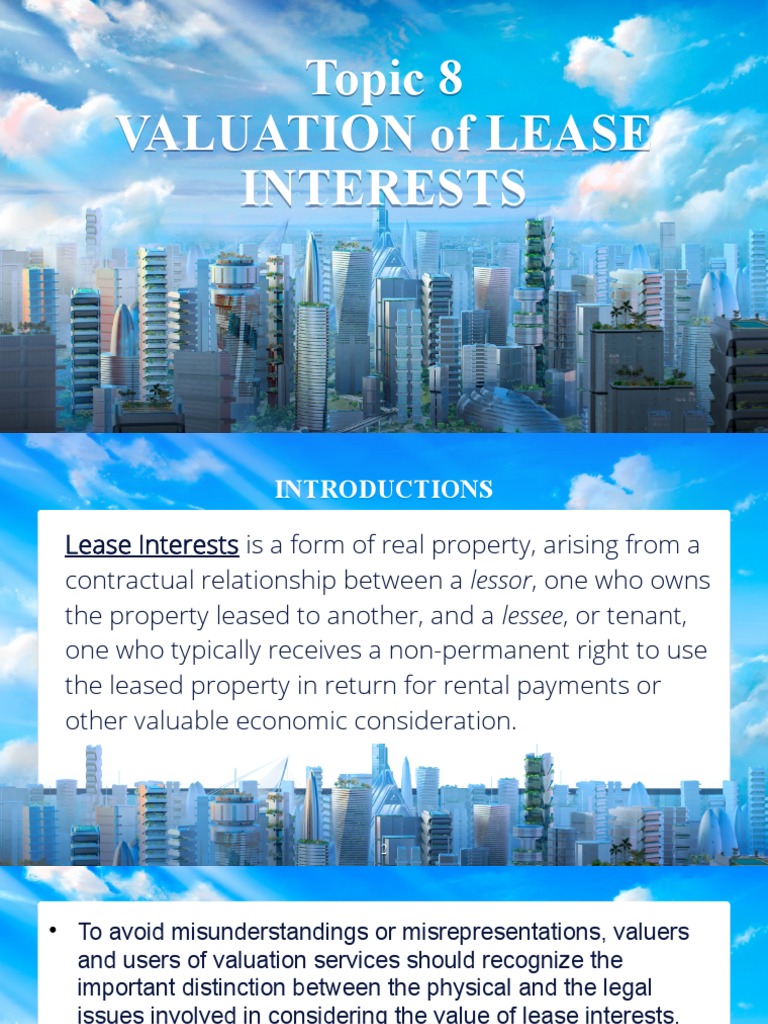 Topic 8 Valuation of Lease Interests | PDF | Lease | Leasehold Estate