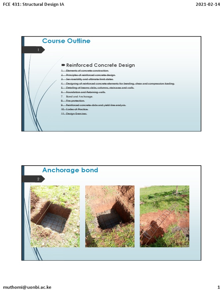 Course Outline: Reinforced Concrete Design | PDF | Prestressed Concrete ...