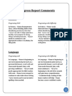 ESL Report Card Comments Guide | PDF | Reading Comprehension | English ...