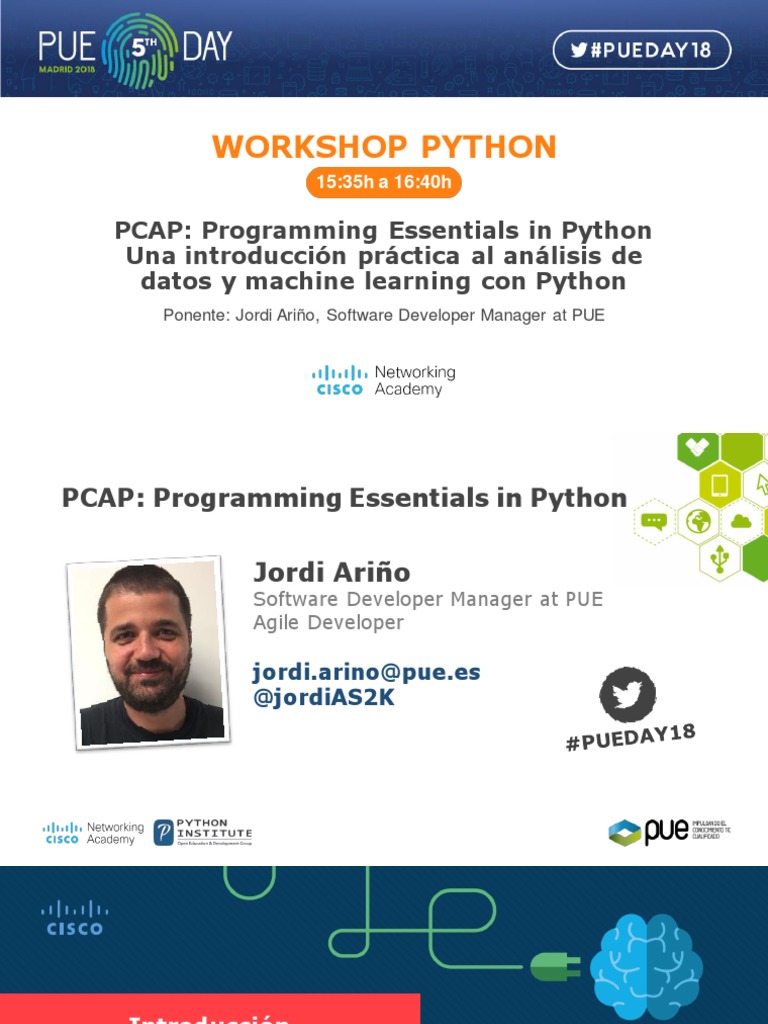 Pueday2018 Workshop Python | PDF | Aprendizaje automático | Python (lenguaje de programación)