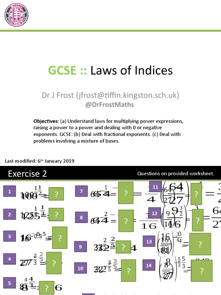 Laws of Indices-6 | Download Free PDF | Mathematics | Exponentiation