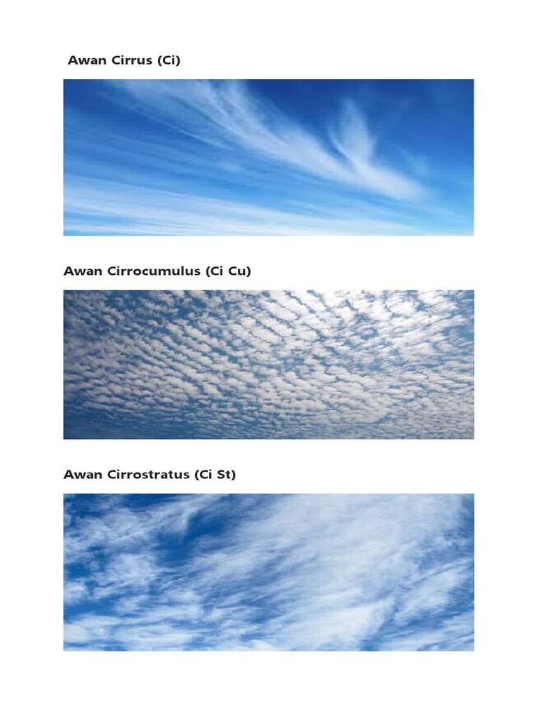 Jenis-jenis Awan dan Ciri-cirinya | PDF | Sains & Matematika