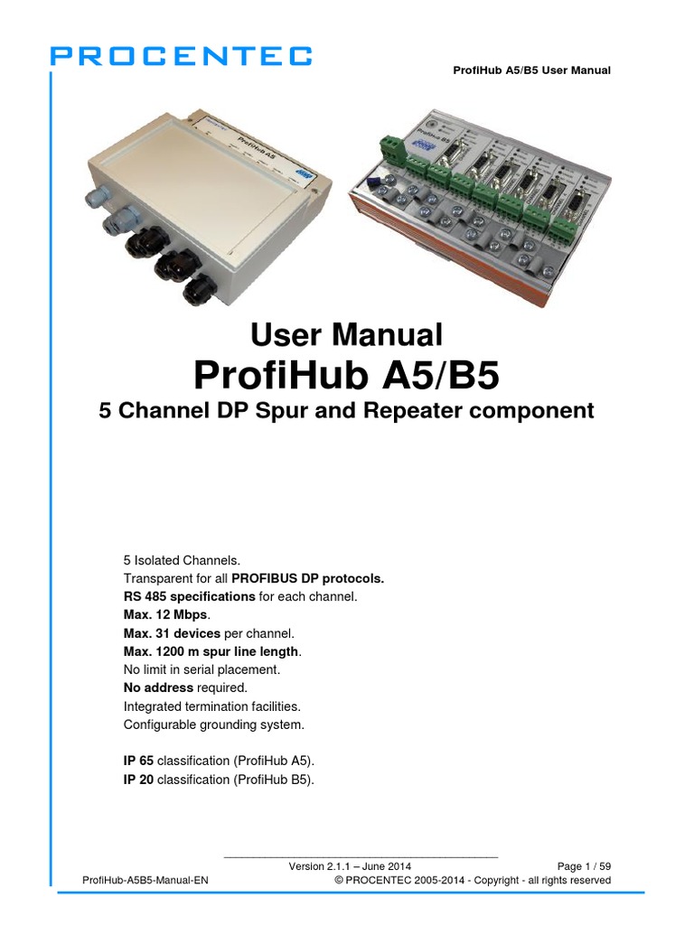 Profihub A5/B5: User Manual | PDF | Safety | Internet Protocols