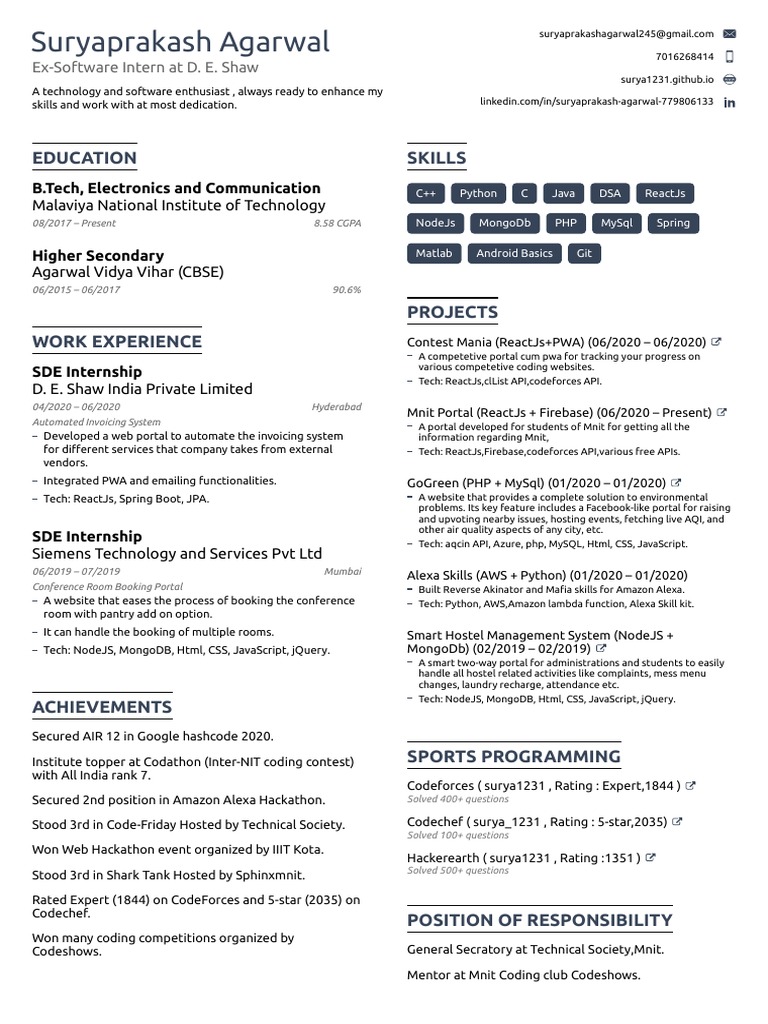 Suryaprakash Agarwal: Education Skills | PDF | Java Script | J Query