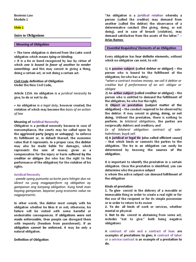 Business Law Module 1 | PDF | Law Of Obligations | Negligence