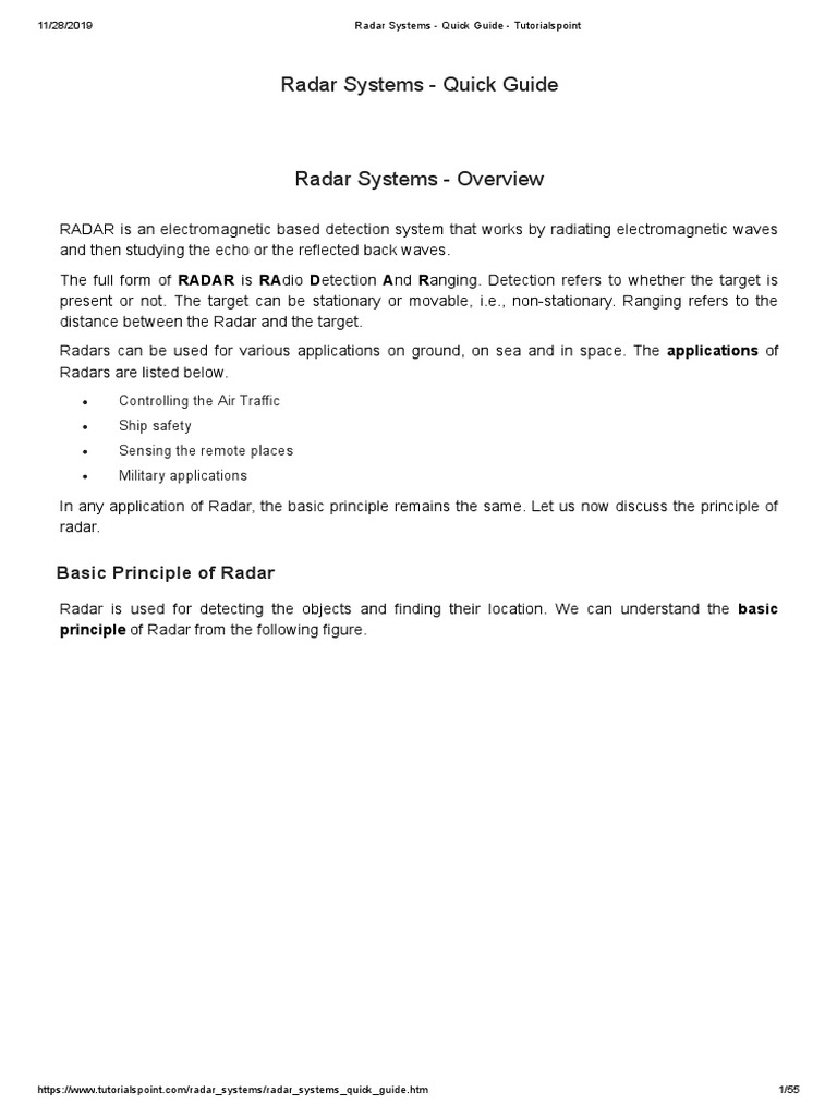 Radar Systems Guide | PDF | Radar | Transmitter