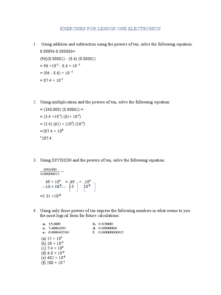 Electronics Exercise | PDF