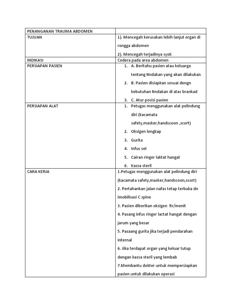 Penanganan Trauma Abdomen | PDF
