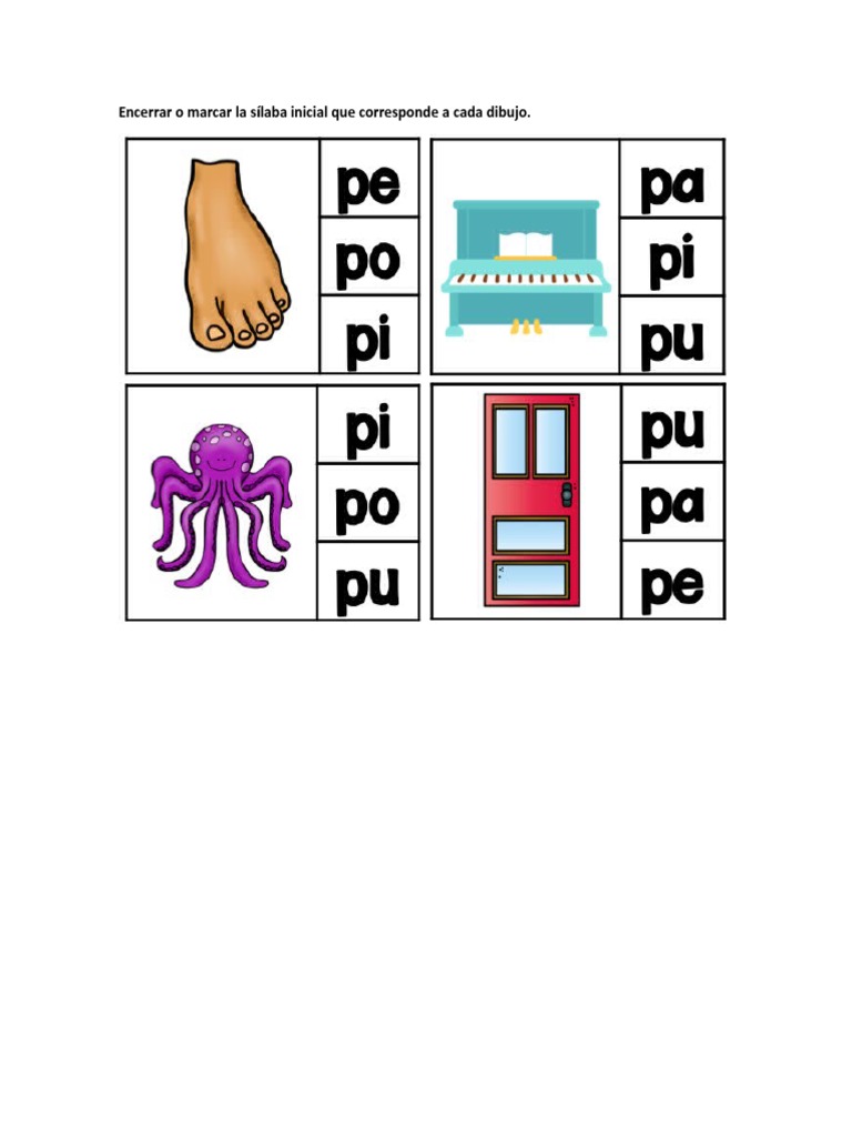 Silaba Inicial P | PDF