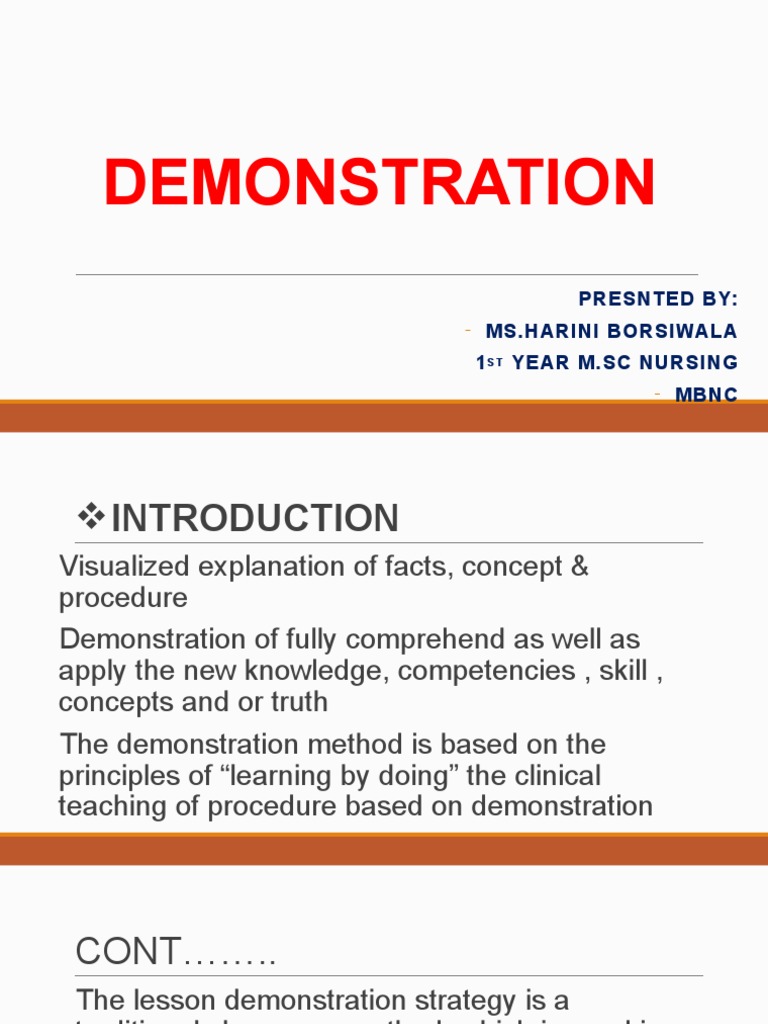Demonstration | PDF | Learning | Teachers