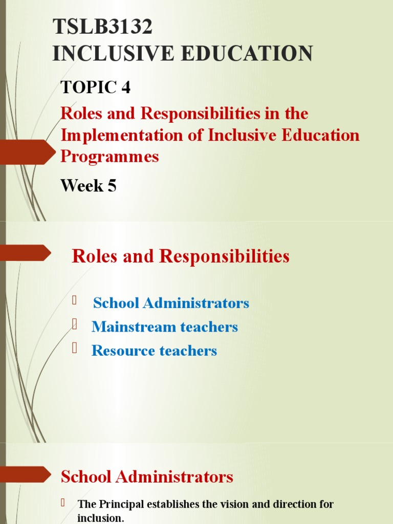 Roles and Responsibilities | PDF | Teachers | Special Education