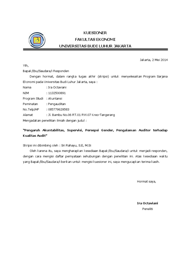 Kuesioner Kualitas Audit dan Faktor Pendukung | PDF