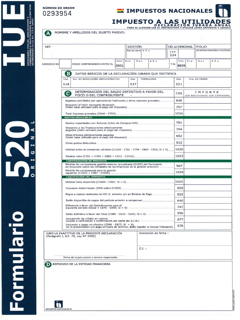 Formulario 520 | PDF