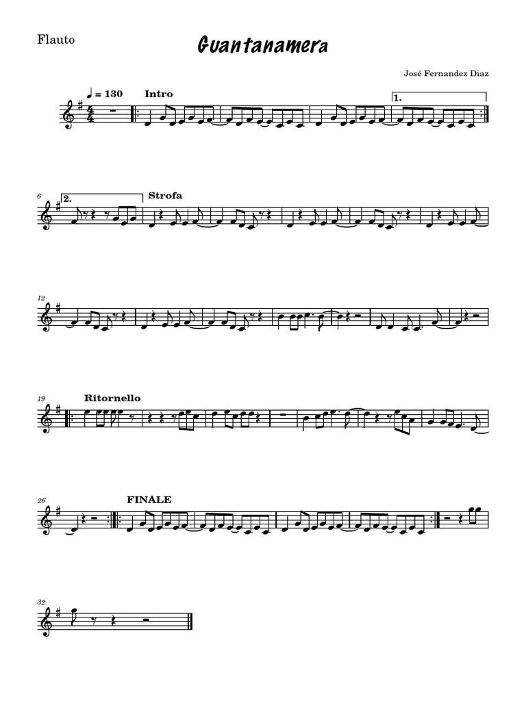 Guantanamera Flauto | PDF