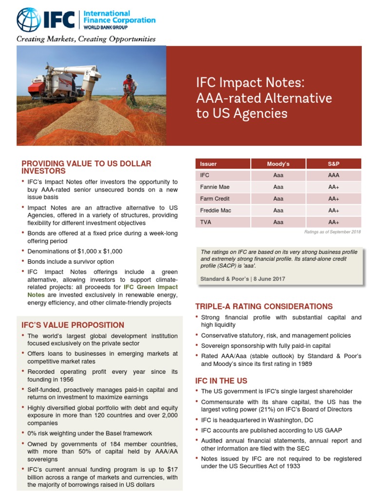 IFC Impact Notes: AAA-rated Alternative To US Agencies | PDF ...