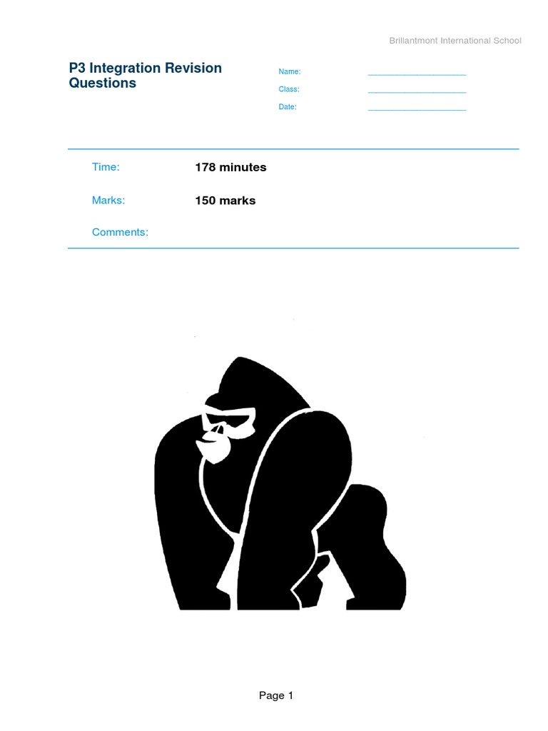 P3 Integration Revision Questions: 178 Minutes | Download Free PDF ...
