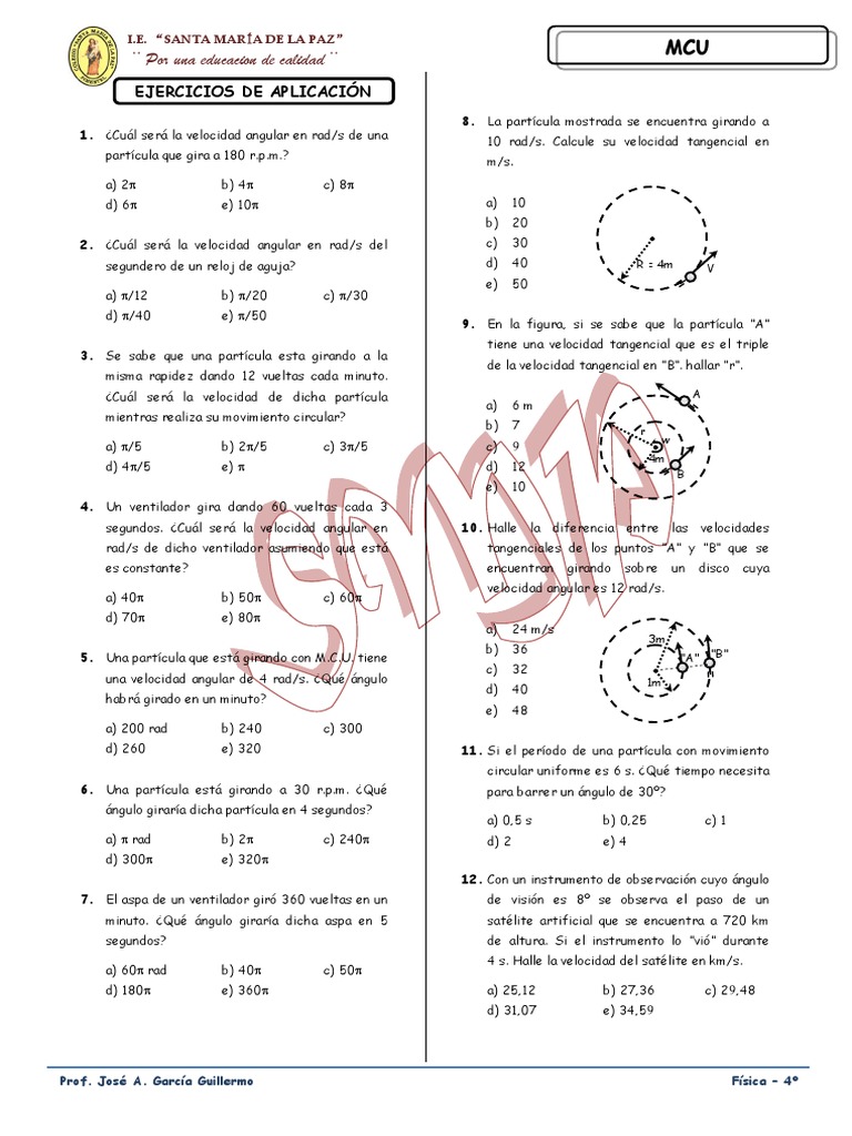 MCU 1 - Practica | PDF | Tasas temporales | Metrología