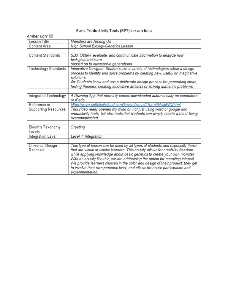 BPT Lesson Plan | PDF | Communication | Teaching