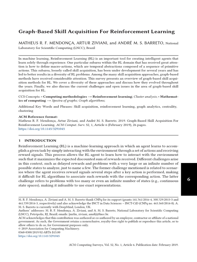 Graph-Based Skill Acquisition For Reinforcement Learning | PDF | Eigenvalues And Eigenvectors ...