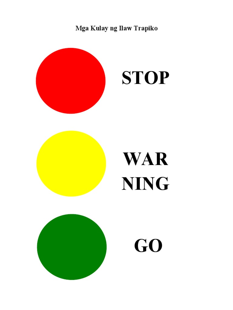 Mga Kulay NG Ilaw Trapiko | PDF