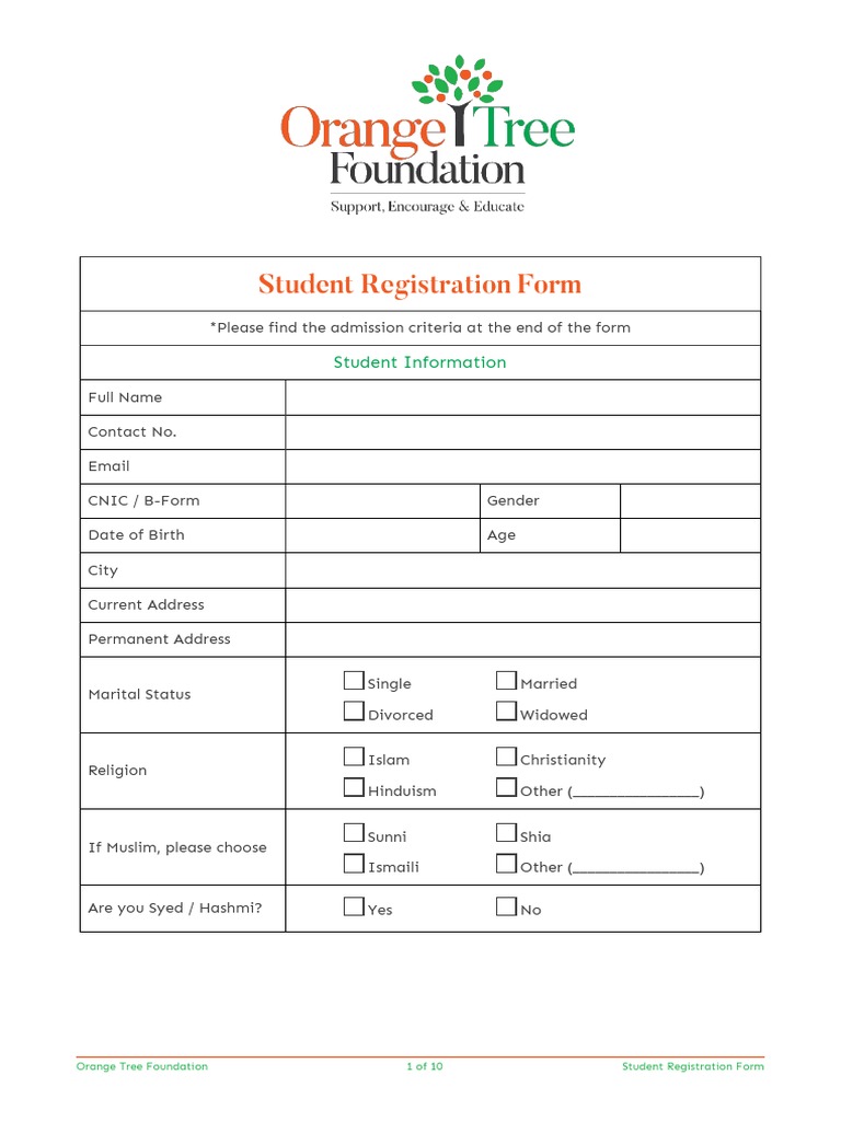 OTF Registration Form 2021 | PDF