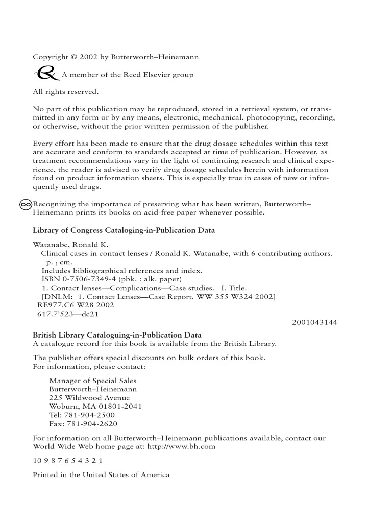 Clinical Case in Contact Lenses, 1e - 2001 | PDF | Contact Lens ...