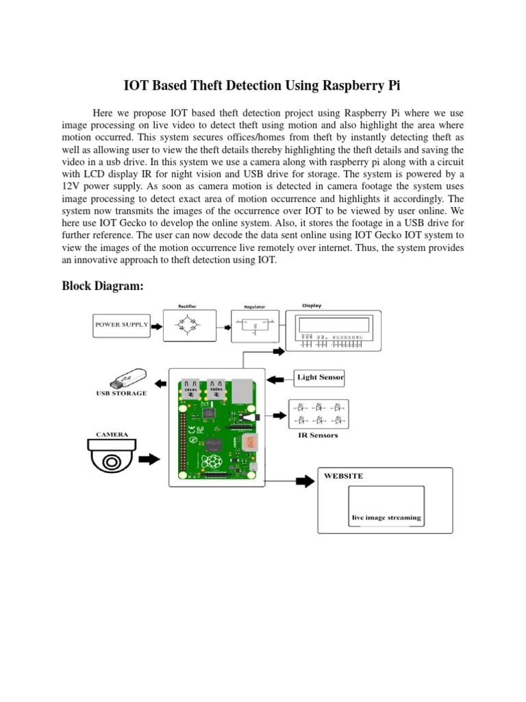 IOT Based Theft Detection Using Raspberry Pi | PDF