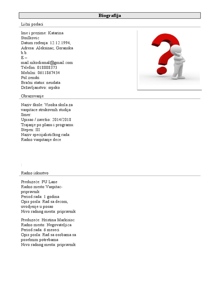 CV Obrazac 9 | PDF