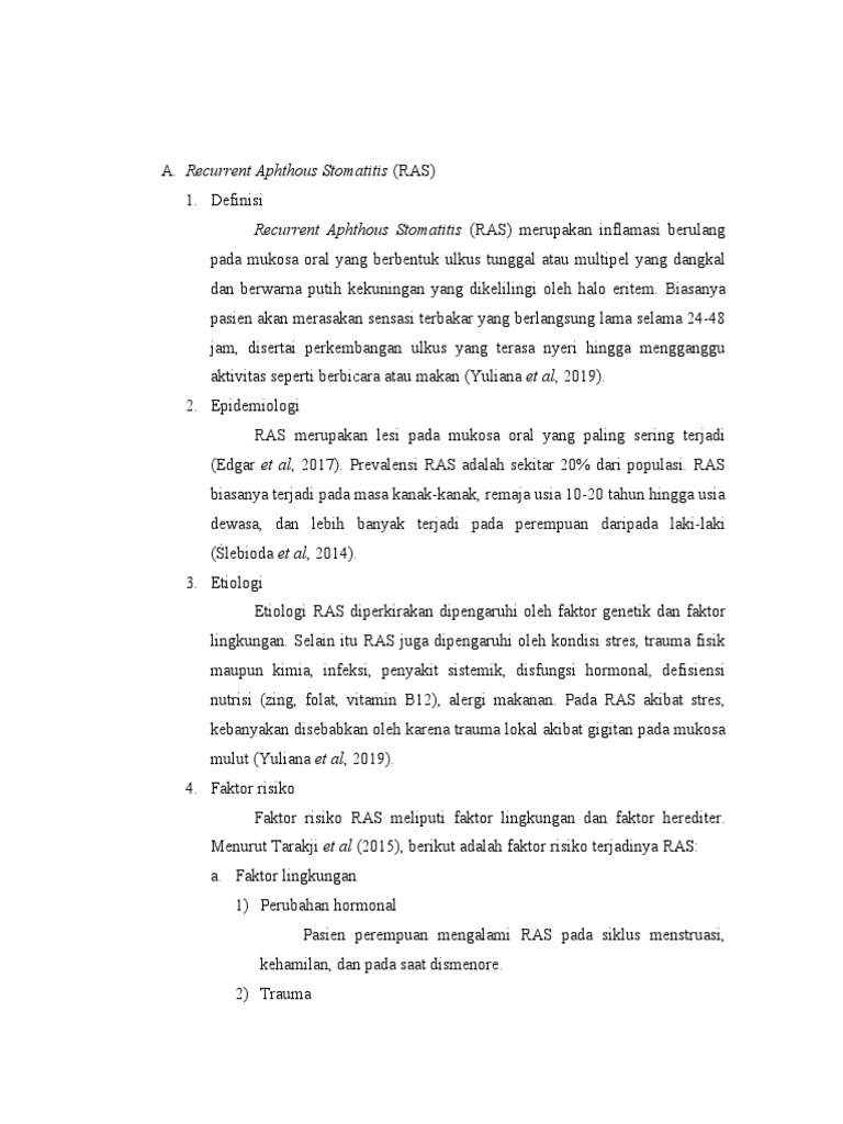 Panduan Lengkap Recurrent Aphthous Stomatitis | PDF | Sains & Matematika