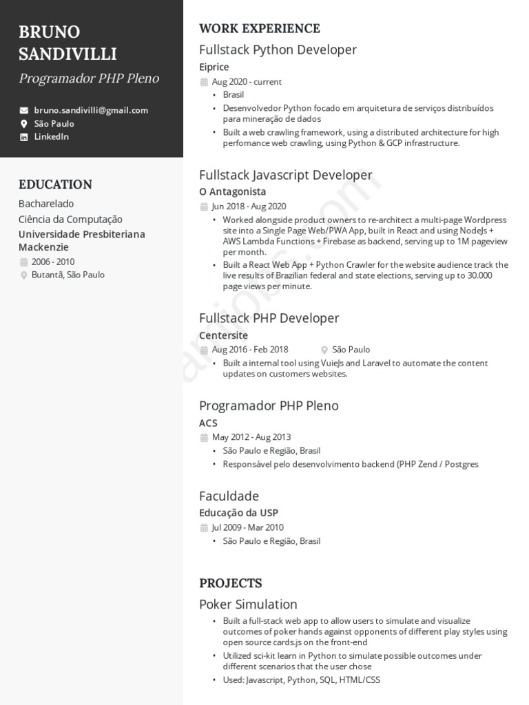 Web Developer Resume Sample | PDF | Web Application | Internet & Web