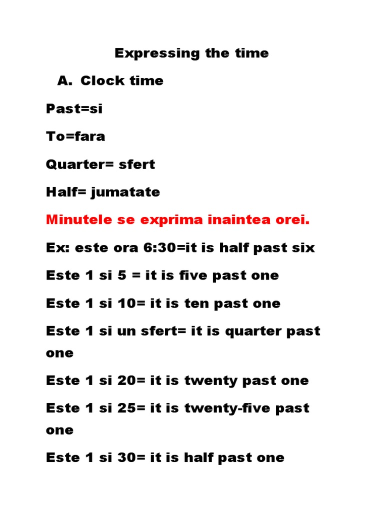 Expressing The Time | PDF