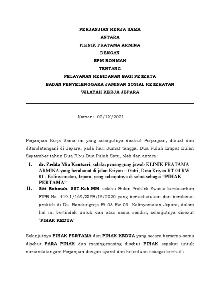 MOU Bidan Rohmah | PDF